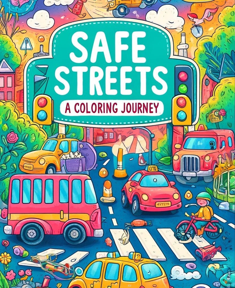 Printable Safe Streets : A Coloring Journey - 10 Coloring Pages ...