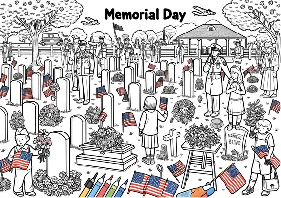 Página Para Colorear Del Día De Los Caídos