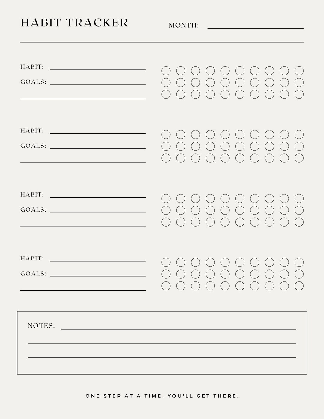 Beige Minimalist Habit Tracker Planner - Etsy
