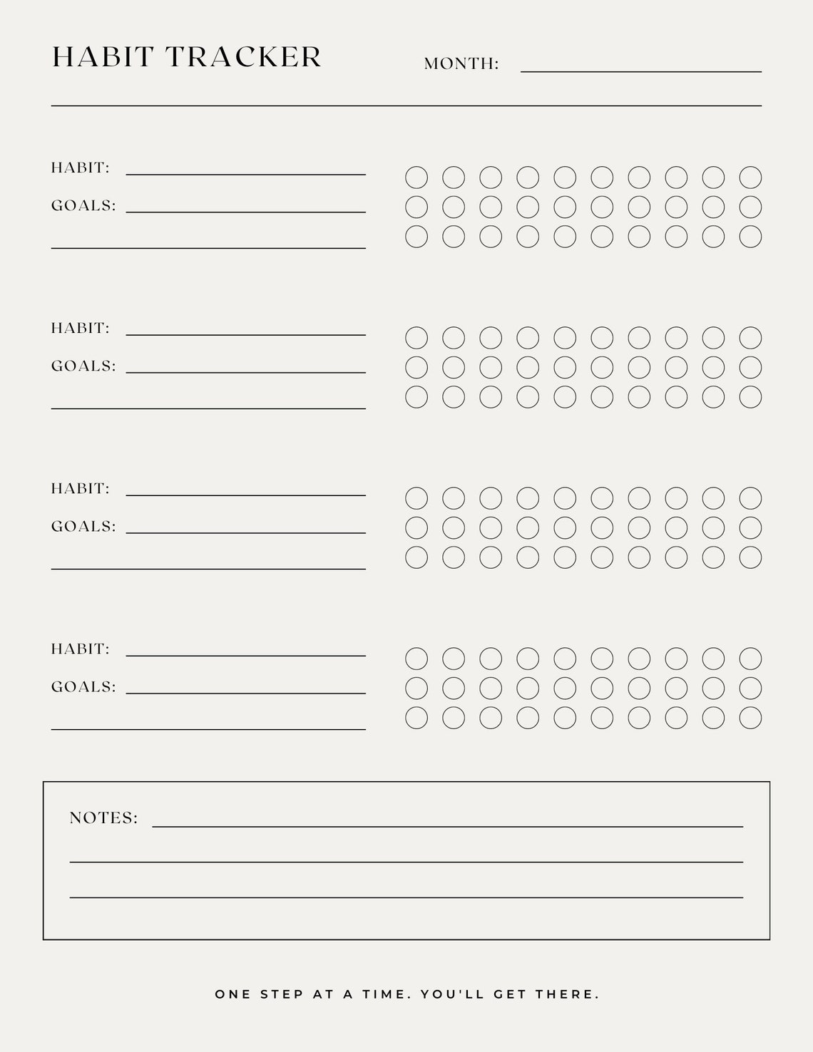 Beige Minimalist Habit Tracker Planner - Etsy