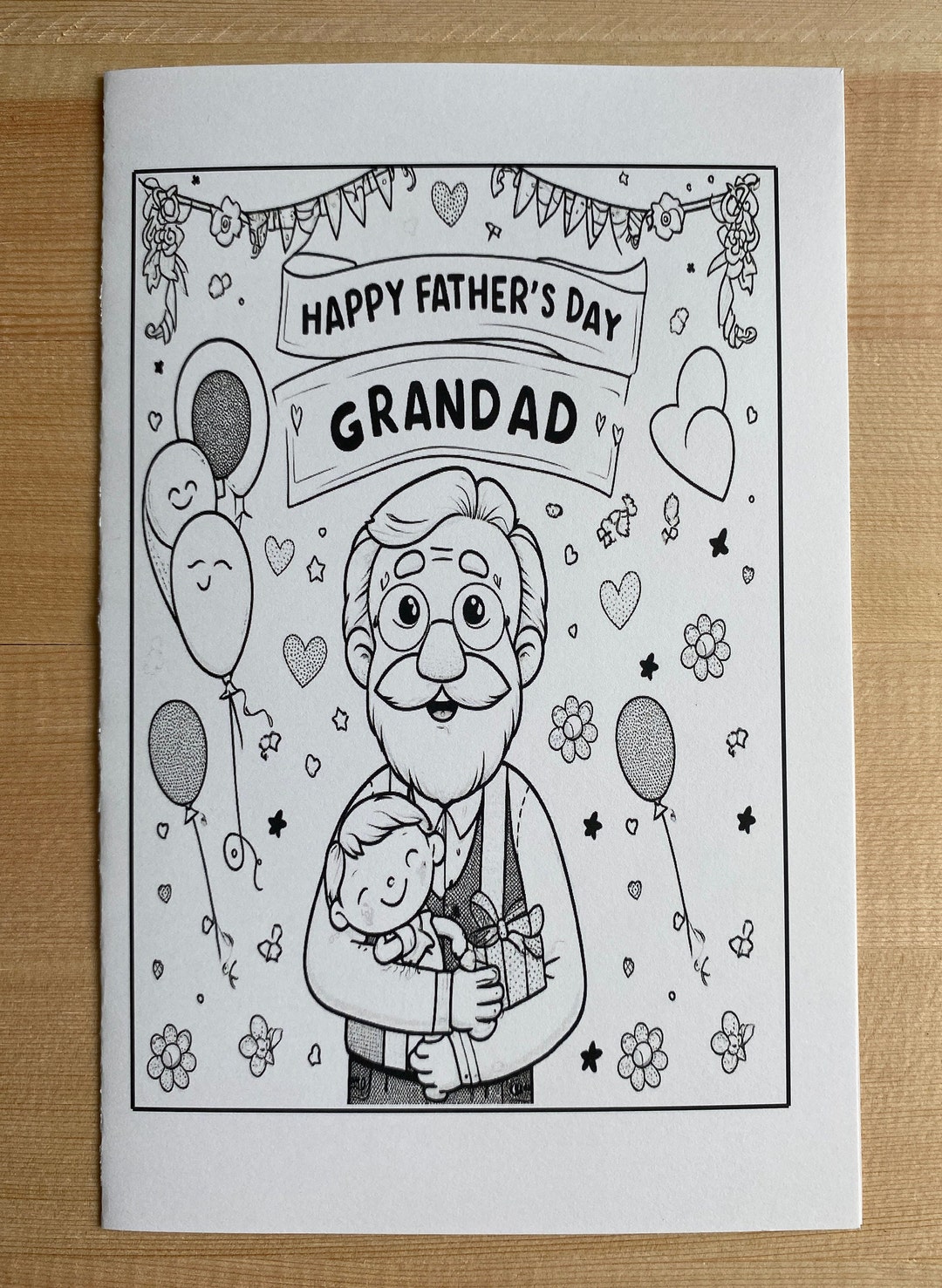 Printable Grandad Fathers Day Coloring Card, Grandads Fathers Day Gifts ...