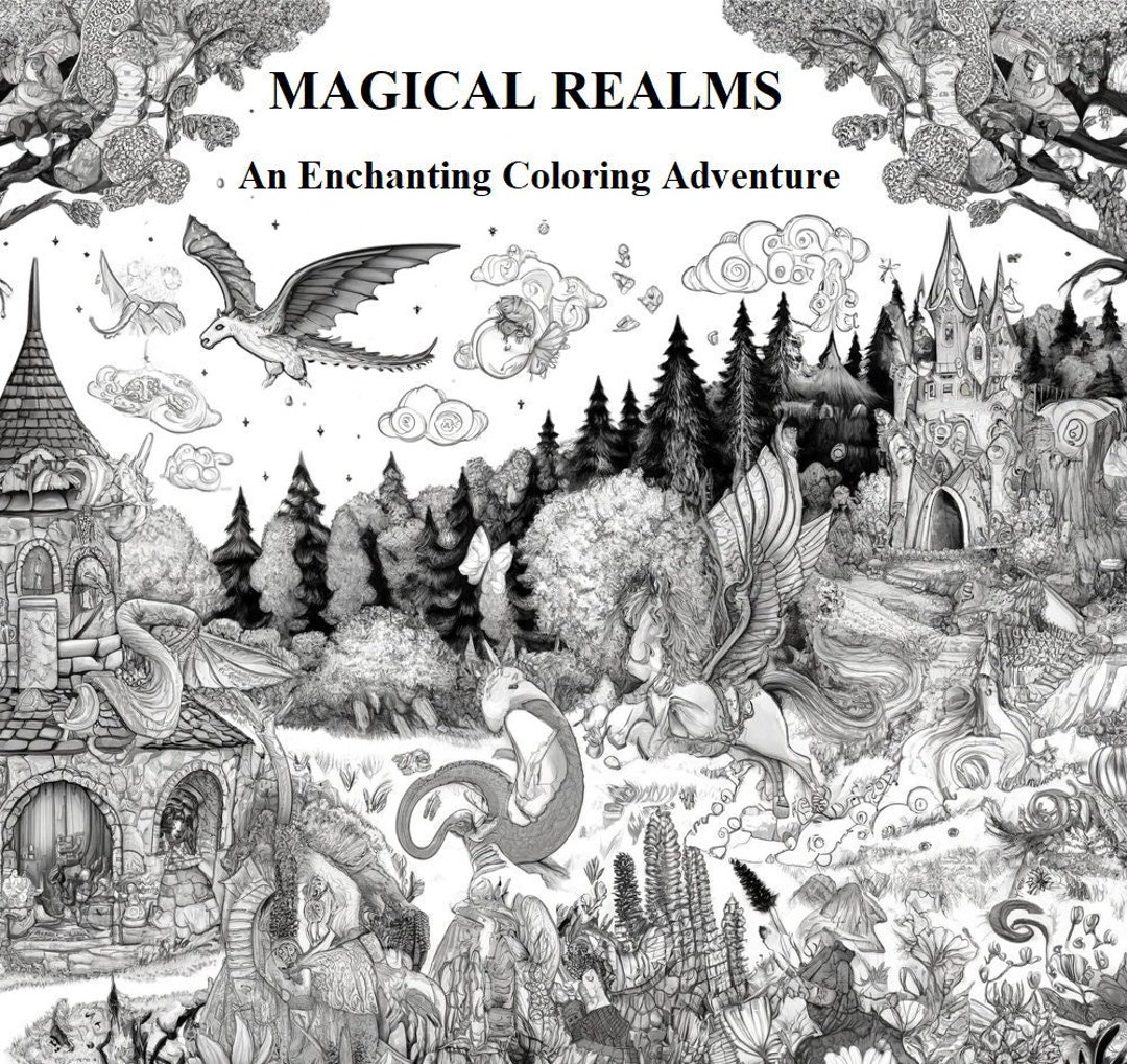 Printable Magical Realms: an Enchanting Coloring Adventure - Relaxation ...