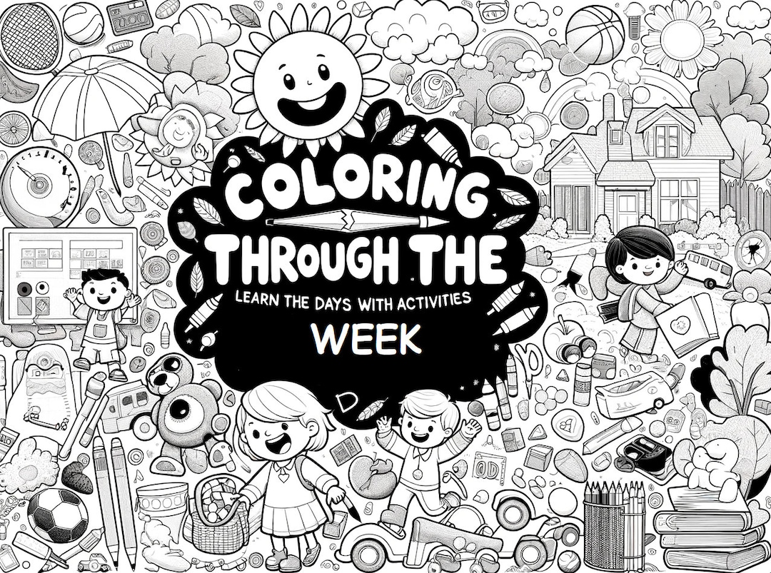 Printable Learn the Days of the Week Coloring Book - 7 Pages Coloring ...