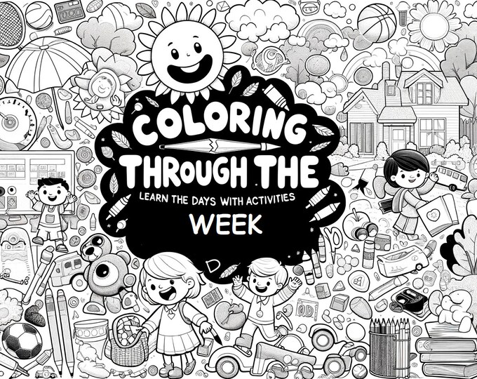 Days of the Week Coloring Pages: Kids Learning Activity (PDF Download ...