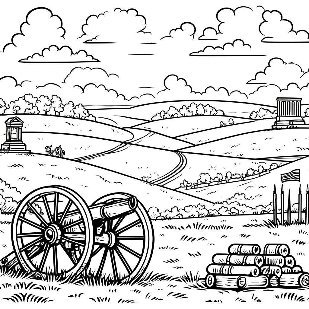 Printable Memorial Day Monuments: A Coloring Journey Through American ...