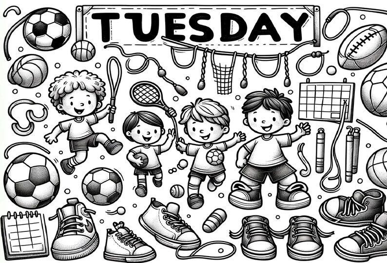 Printable Learn the Days of the Week Coloring Book 7 Pages Coloring ...