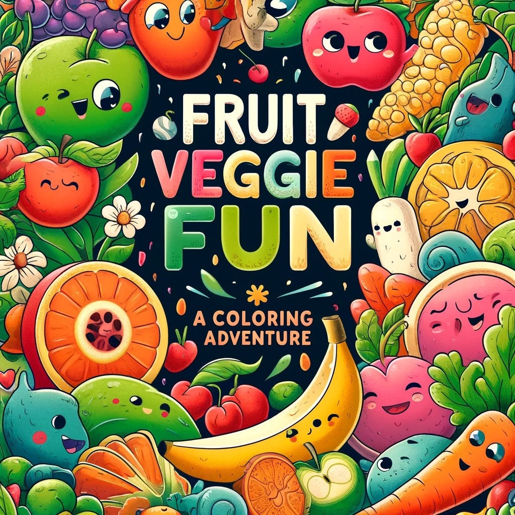 Printable Fruit and Veggie Fun: A Coloring Adventure - 20 Coloring ...