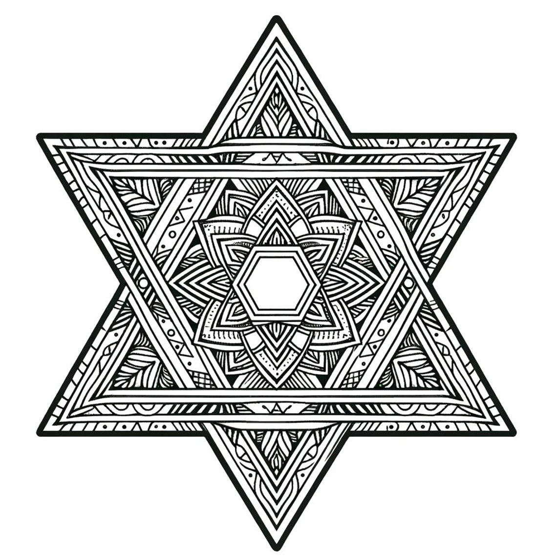 Printable Judaism Coloring Book: Discover the Beauty of Jewish Symbols ...