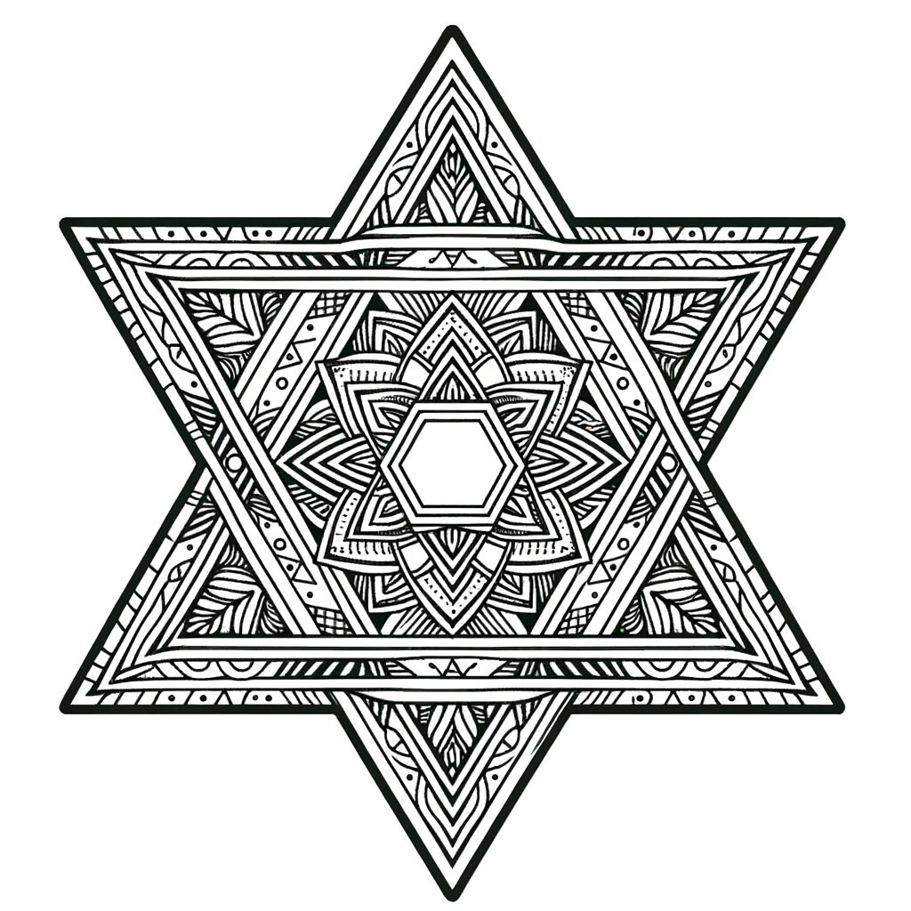 Printable Judaism Coloring Book: Discover the Beauty of Jewish Symbols ...