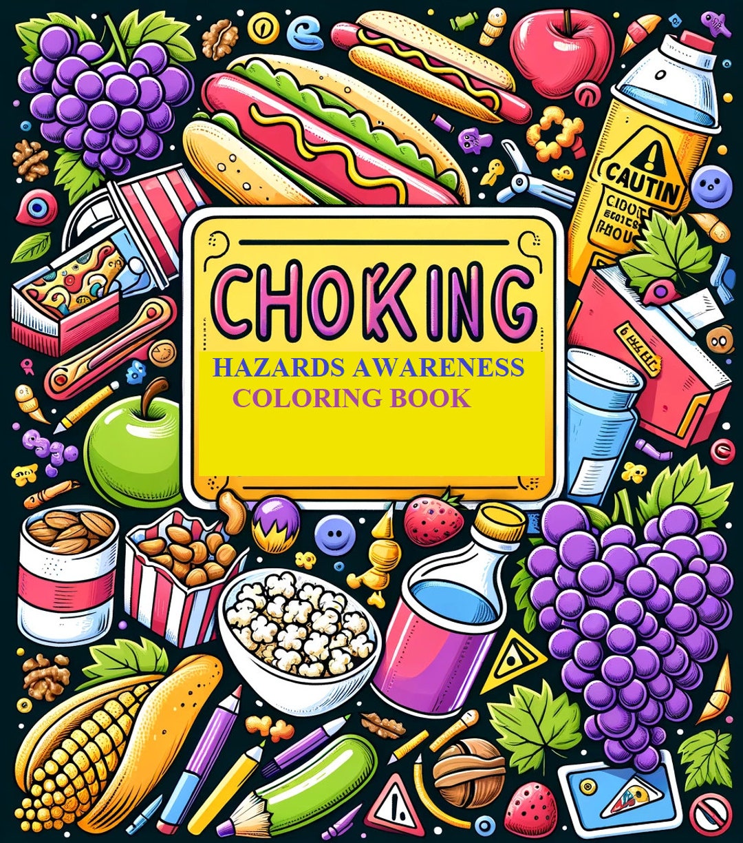 Printable Choking Hazards Awareness Coloring Book - 4 Coloring Pages ...