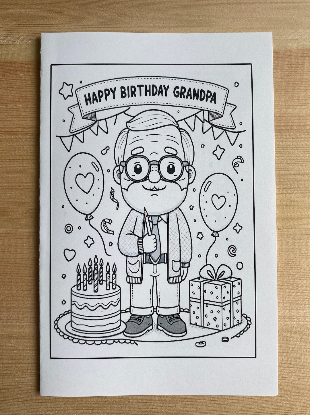 Printable Coloring Grandpa Birthday Card, Best Grandpa Card- Instant ...