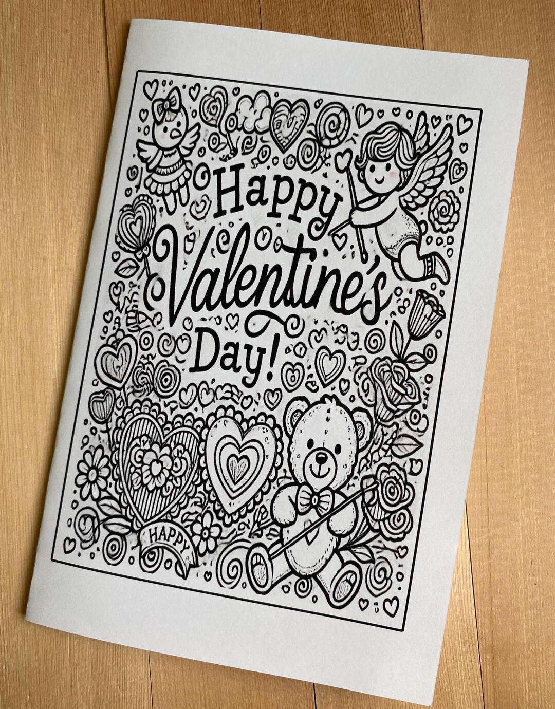 Printable Valentine’s Day Coloring Card - DIY Kids and Adults Gift ...
