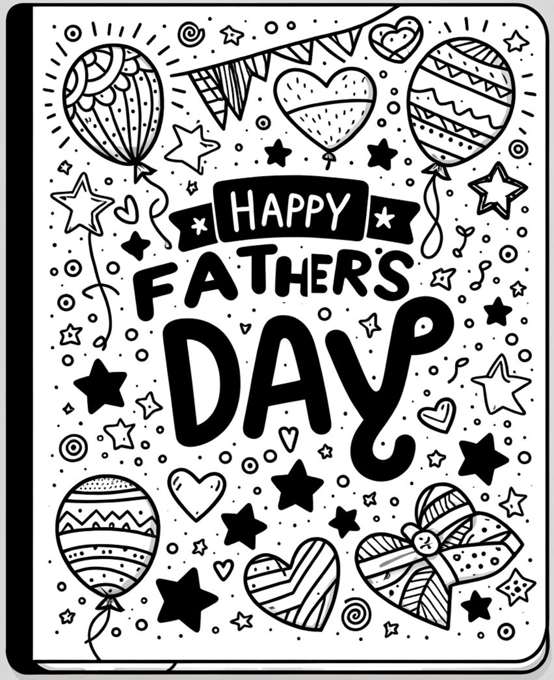 Printable Fathers Day Gift From Kids Coloring Book- 5 Pages Coloring ...
