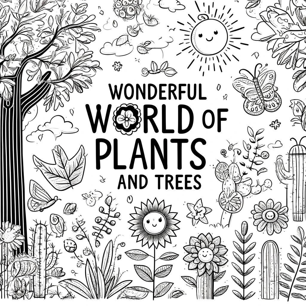 Printable Wonderful World of Plants and Trees Coloring Book 20 Coloring ...