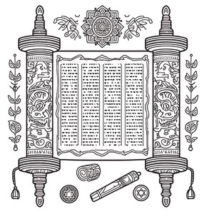 Printable Judaism Coloring Book: Discover the Beauty of Jewish Symbols ...