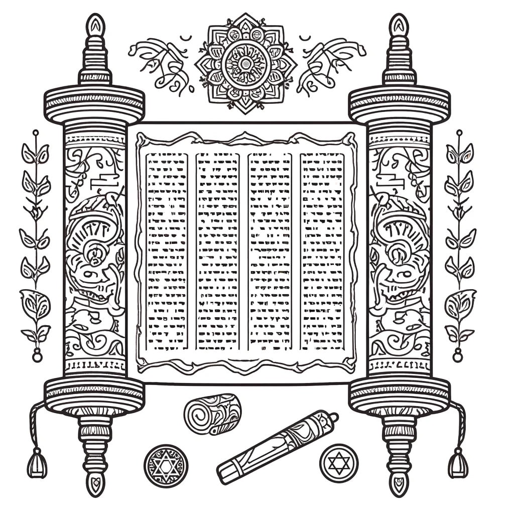 Printable Judaism Coloring Book: Discover the Beauty of Jewish Symbols ...