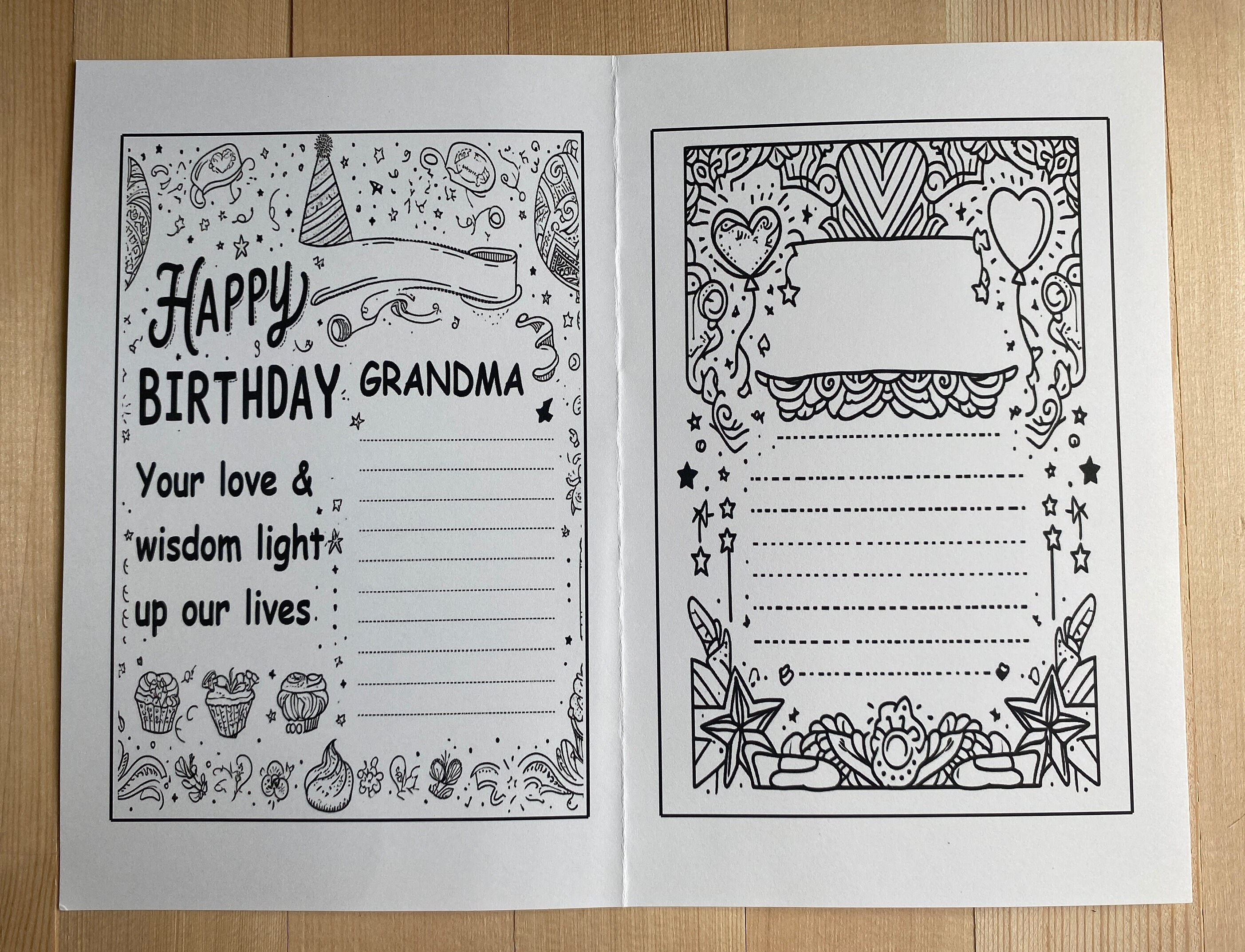 Printable Coloring Grandma Birthday Card, Best Grandma Card - Instant ...