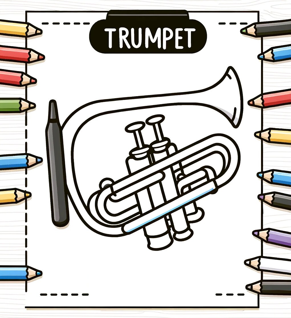 Printable Musical Masterpieces: A Kid's Coloring Book of Instruments ...