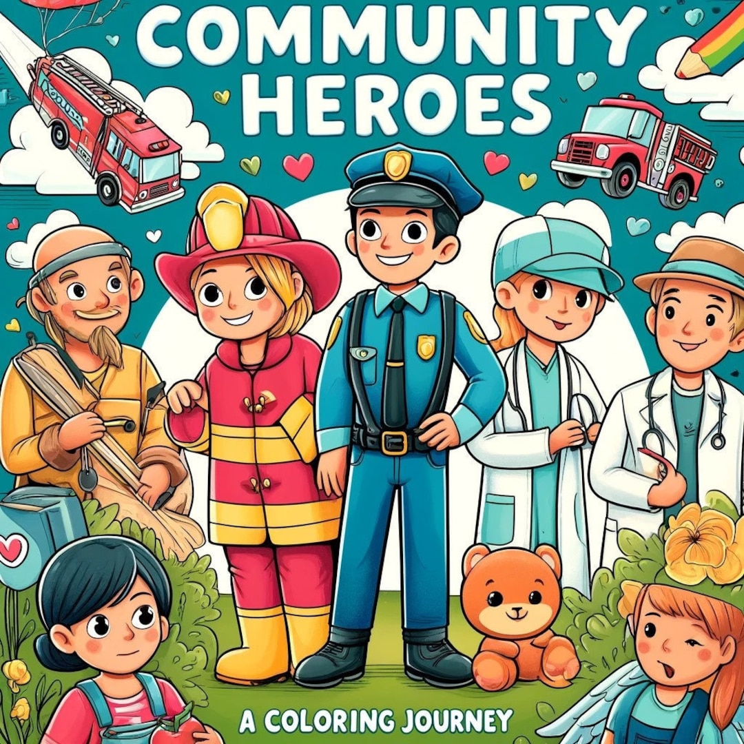 Printable Community Heroes: A Coloring Journey - 10 Coloring Pages ...