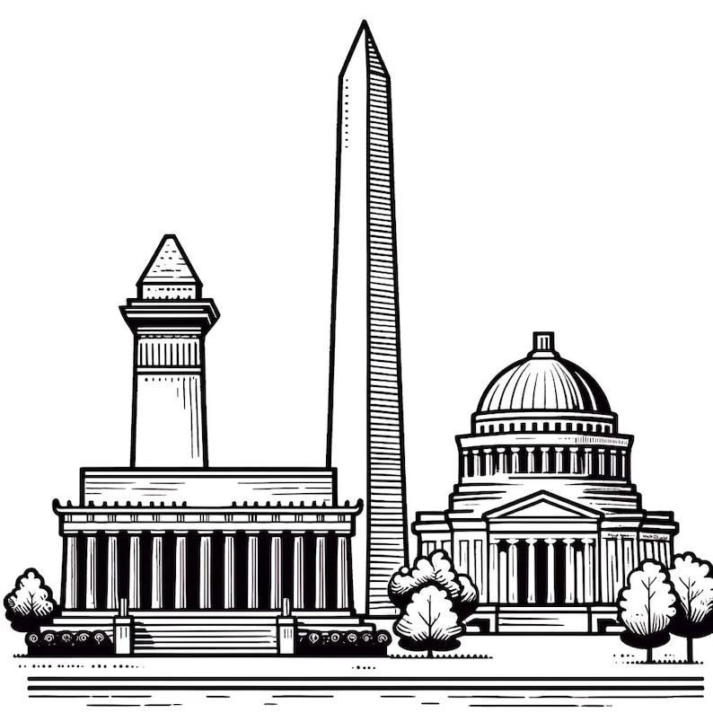 Printable Memorial Day Monuments: A Coloring Journey Through American ...