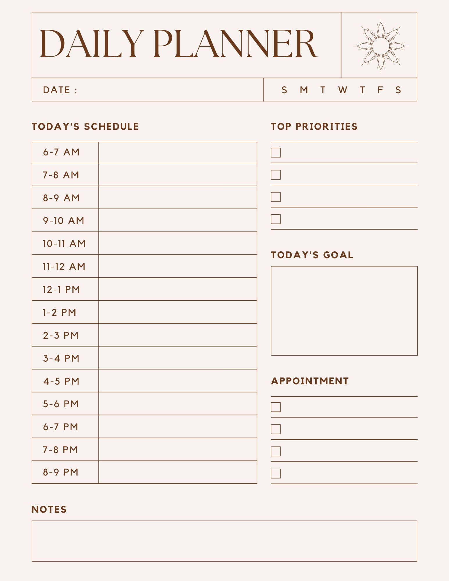 Beige Simple Minimalist Daily Planners. - Etsy