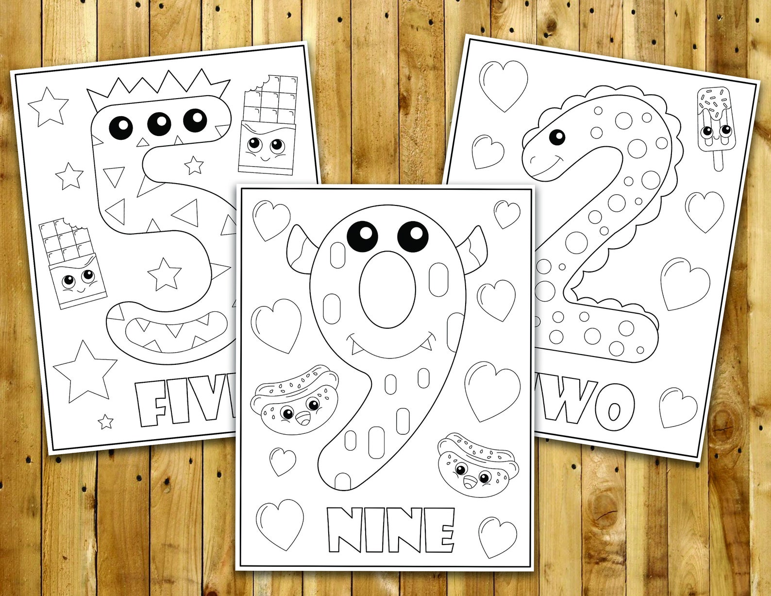 Printable One to Ten Number Coloring Pages - Instant Download - Etsy