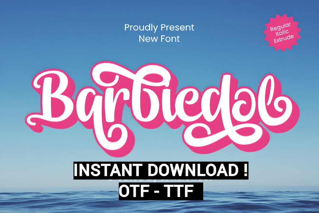 Retro Barbie Doll Font TTF OTF Letters Fonts Clipart Digital - Etsy