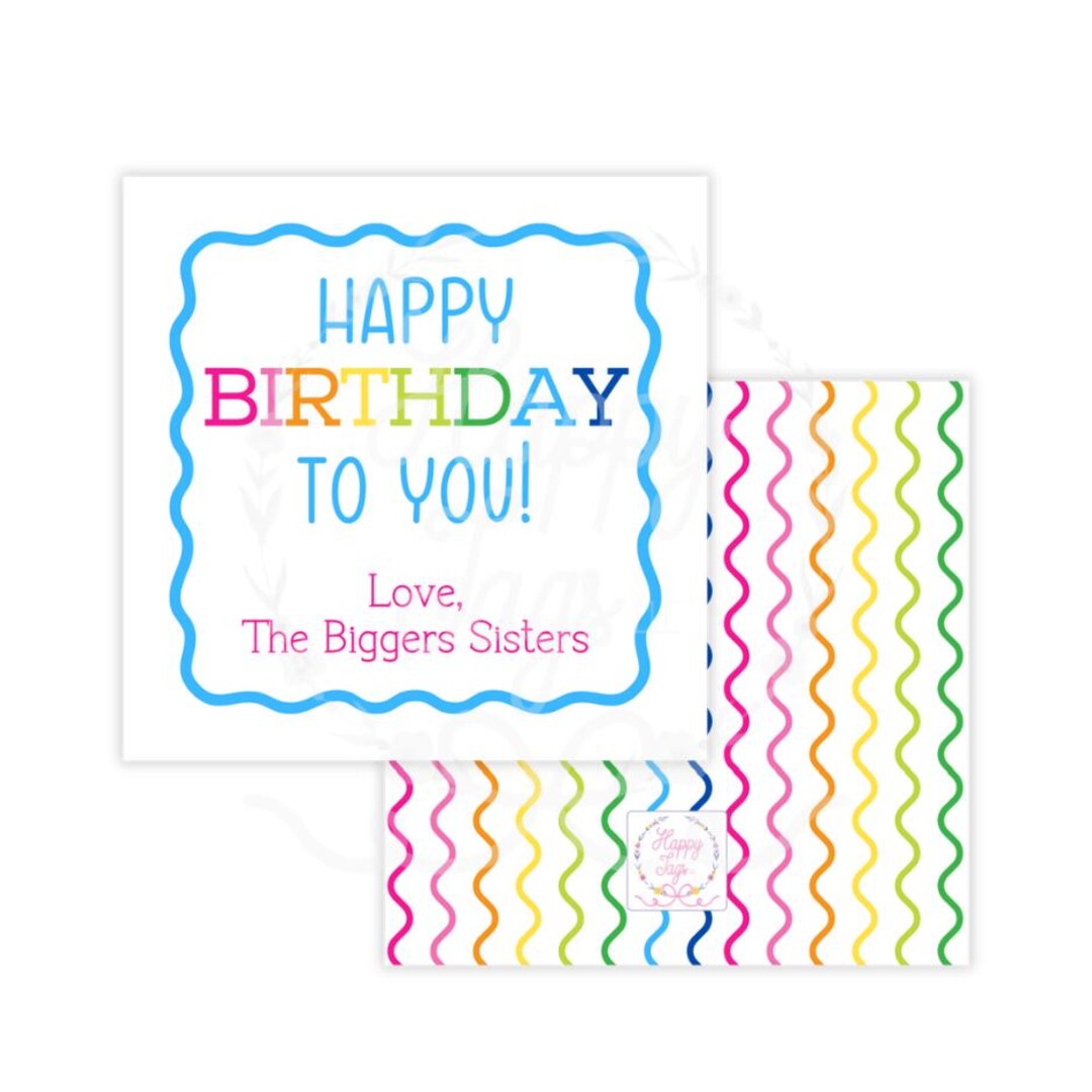 Colorful Birthday Gift Tags | Digital File, Stickers or Printed Tags - Etsy