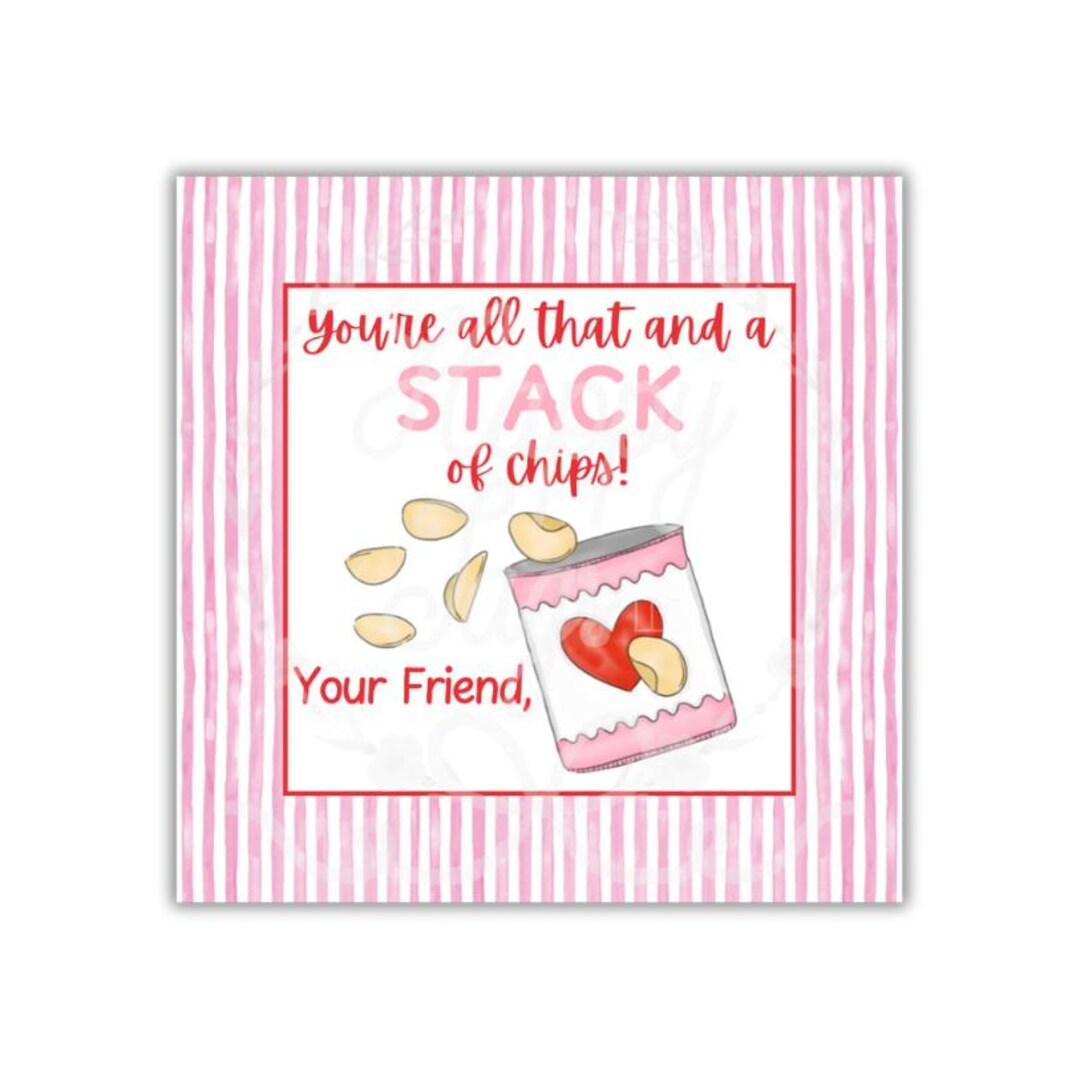 Chips Valentine Gift Tag | Instant Download Digital PDF - Etsy