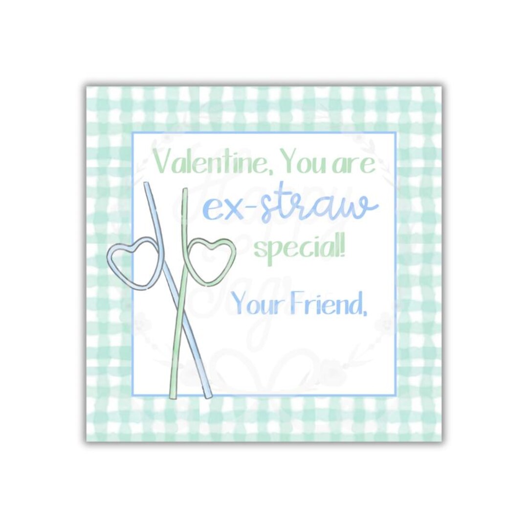 Ex-straw Special Valentine Gift Tag | Instant Download Digital PDF - Etsy