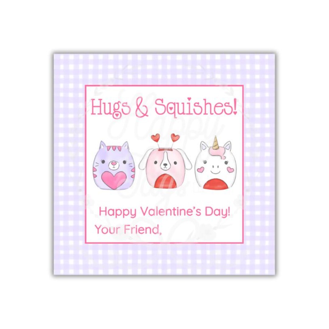 Squishy Valentine Gift Tag | Instant Download Digital PDF - Etsy