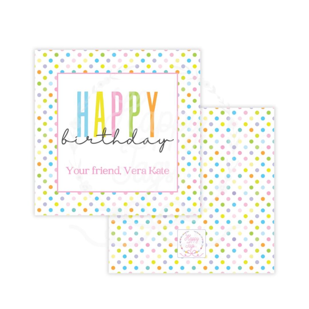 Colorful Birthday Gift Tags | Digital File, Stickers or Printed Tags - Etsy