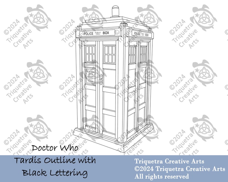 Doctor Who Tardis Outline (black Lettering) PNG / SVG / DXF / Jpg - Etsy