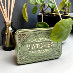 Matchbox Match Tin Metal Box Storage Holder Matches Firelighters ...