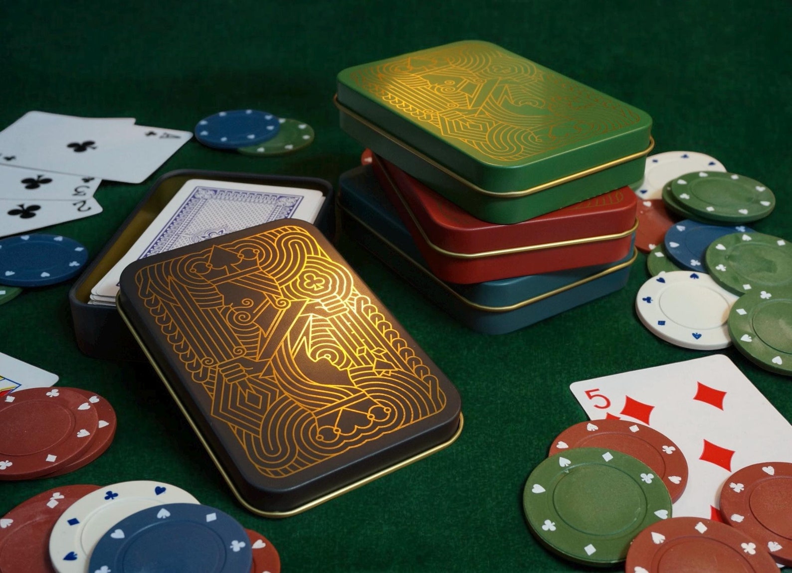 Tinit's Playing Card Tin Metal Box Case Cards Game Stocking Filler Gift ...