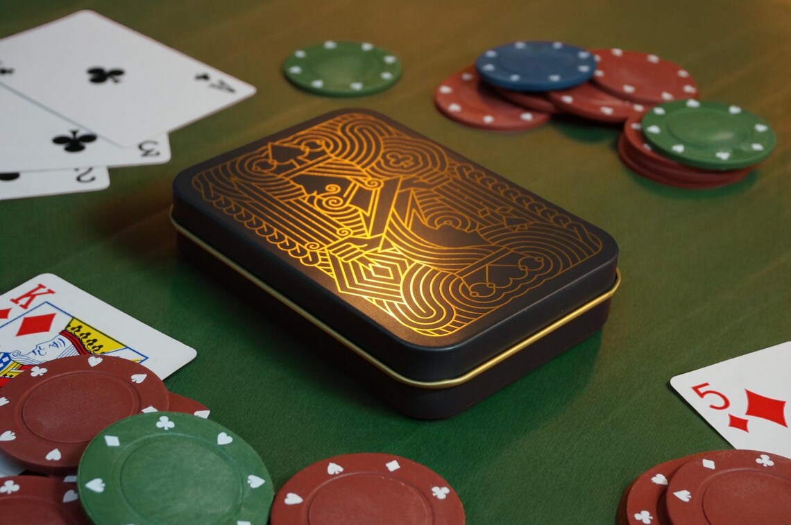 Tinit's Playing Card Tin Metal Box Case Cards Game Stocking Filler Gift ...