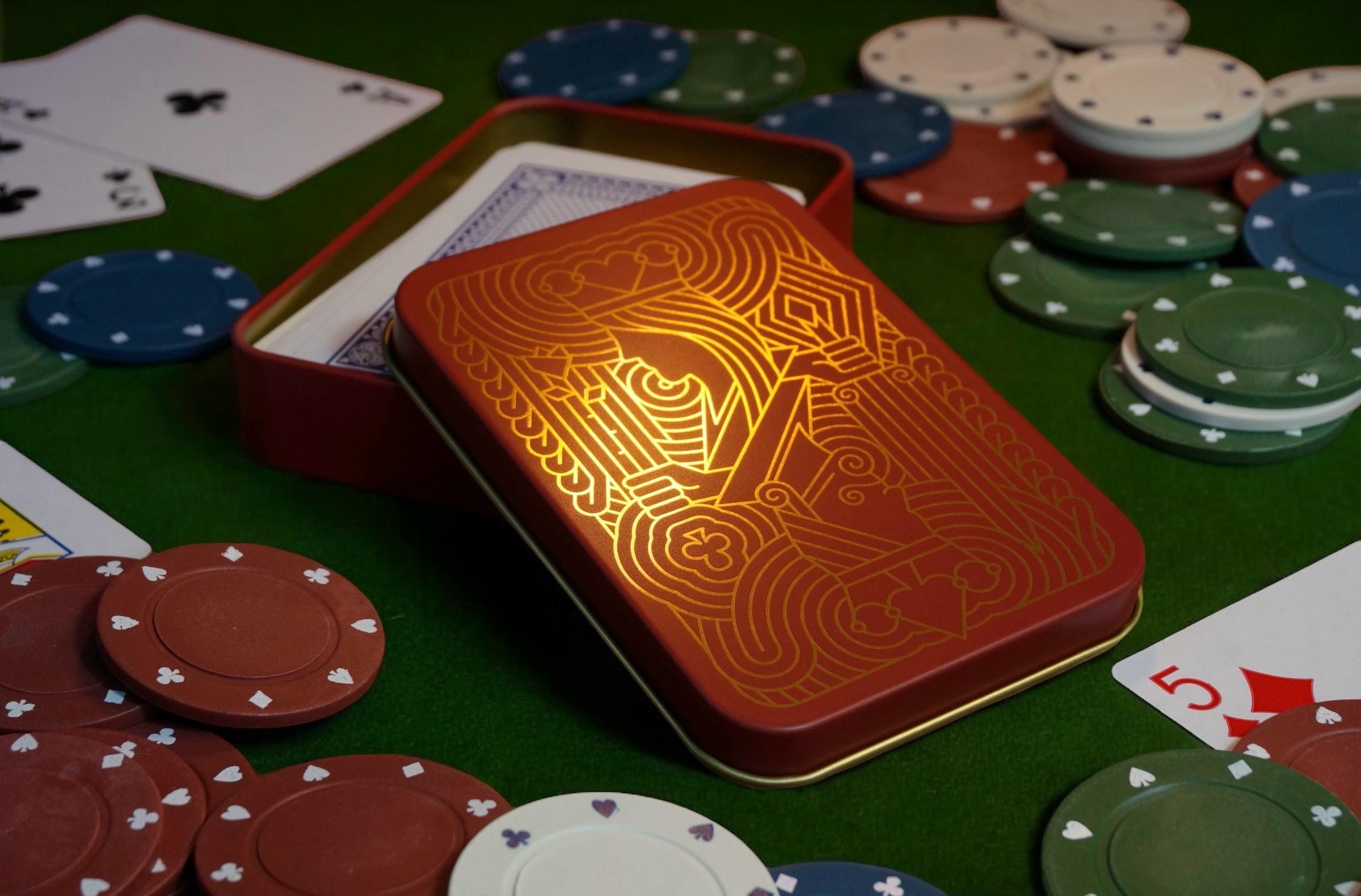 Tinit's Playing Card Tin Metal Box Case Cards Game Stocking Filler Gift ...