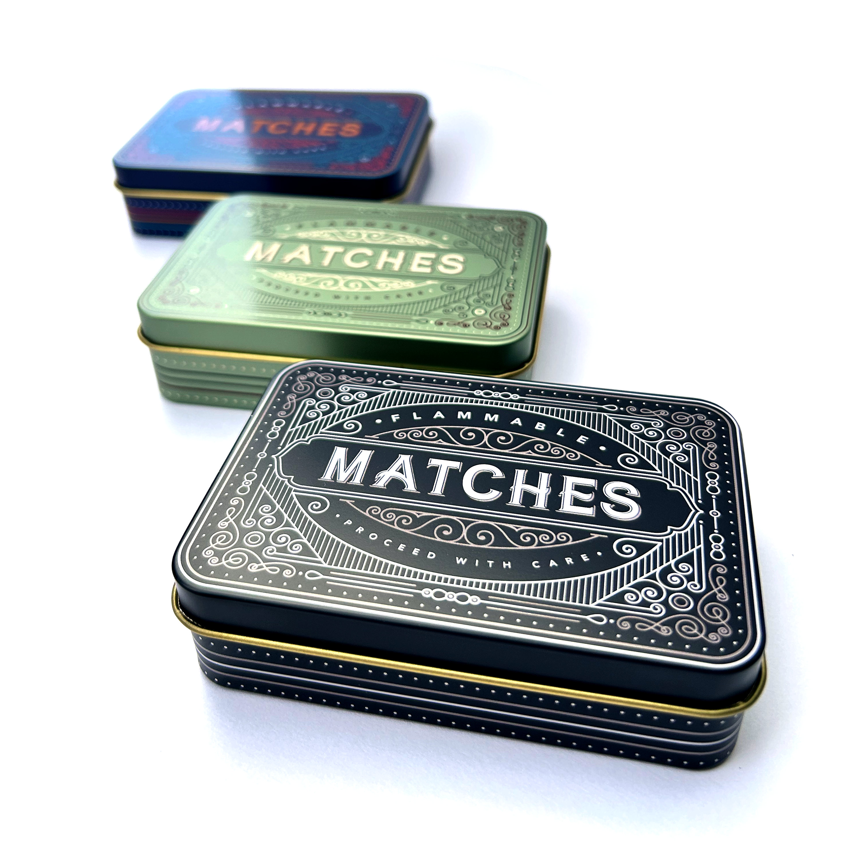 Matchbox Match Tin Metal Box Storage Holder Matches Firelighters ...