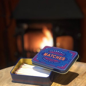 Firelighter Box Metal Tin Storage Holder Fire Lighters Matches Camp ...