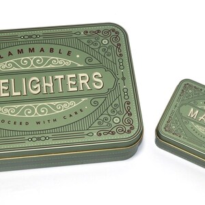 Firelighter Box Metal Tin Storage Holder Fire Lighters Matches Fire ...