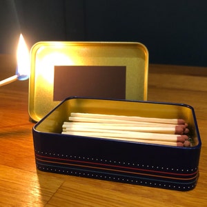 Firelighter Box Metal Tin Storage Holder Fire Lighters Matches Camp ...