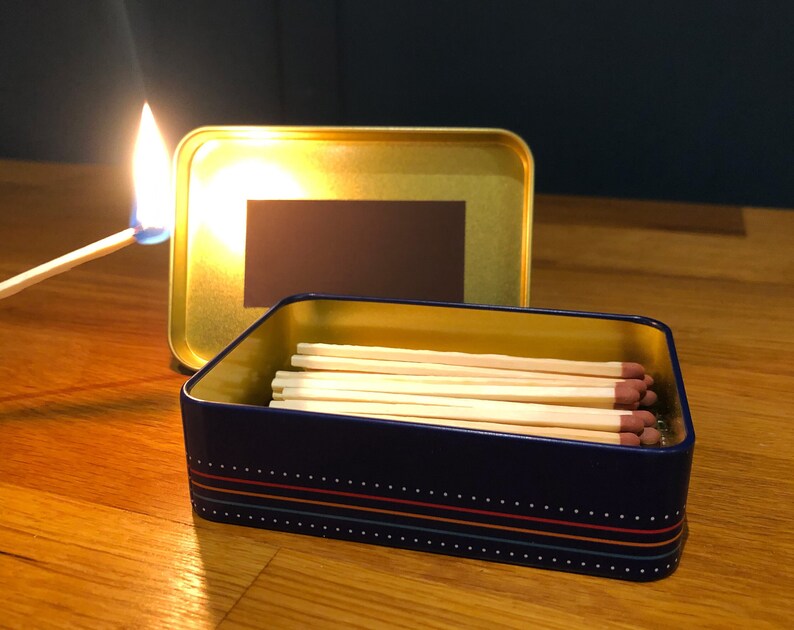 Firelighter Box Metal Tin Storage Holder Fire Lighters Matches Camp ...