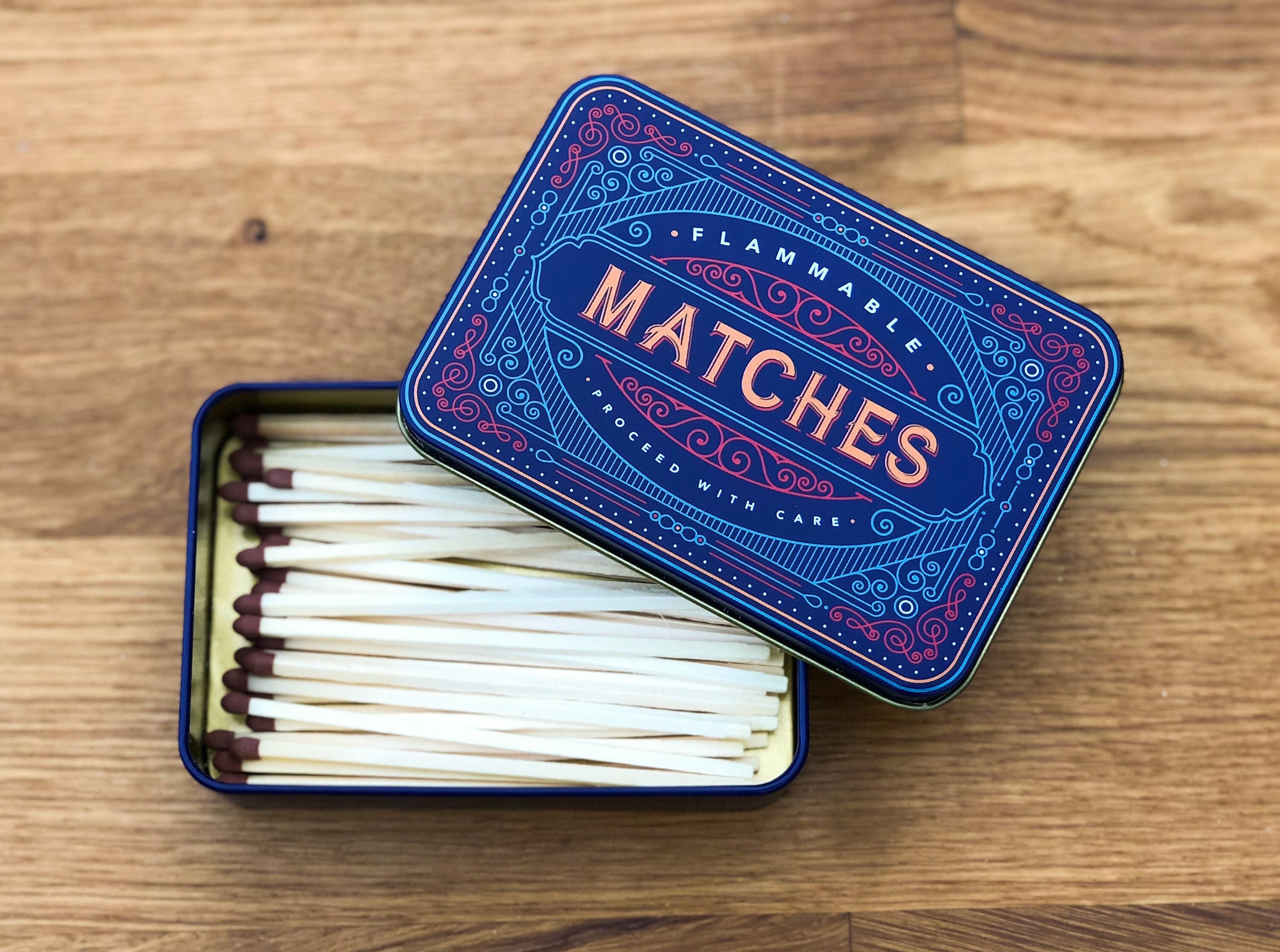 Matchbox Match Tin Metal Box Storage Holder Matches - Etsy