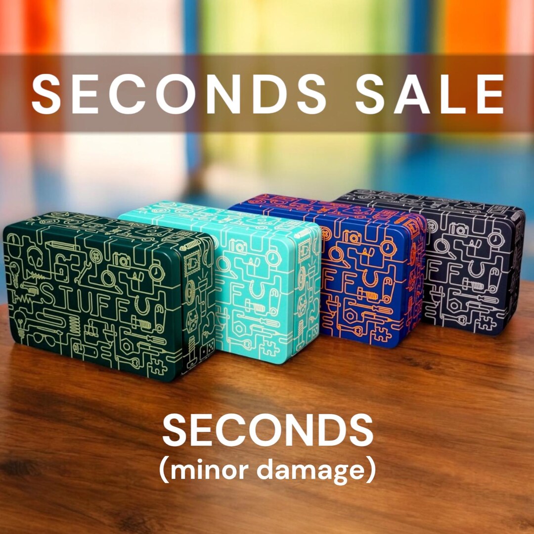 SECONDS STUFF TIN Man Tin Random Miscellaneous Storage Tin University ...