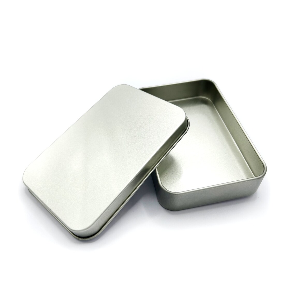 Playing Card Tin Metal Case Holder Storage Travel Silver Box Poker ...