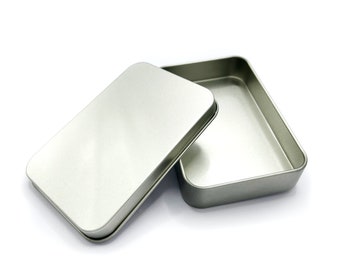 Playing Card Tin Metal Case Holder Storage Travel Silver Box Poker ...
