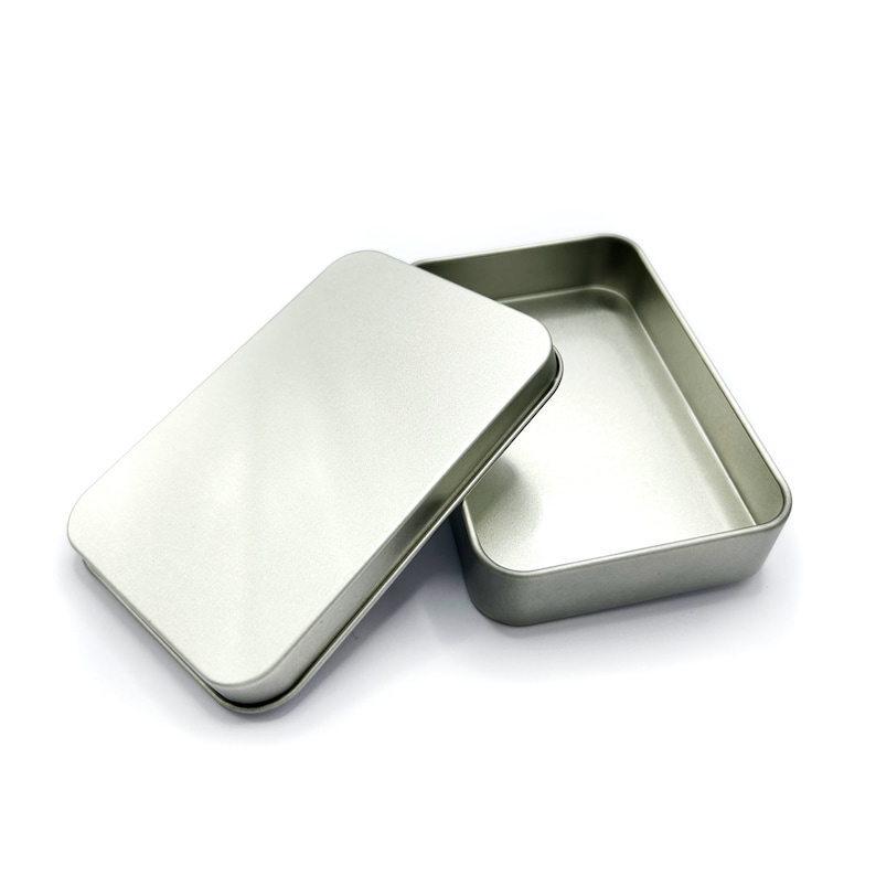 Playing Card Tin Metal Case Holder Storage Travel Silver Box Poker ...