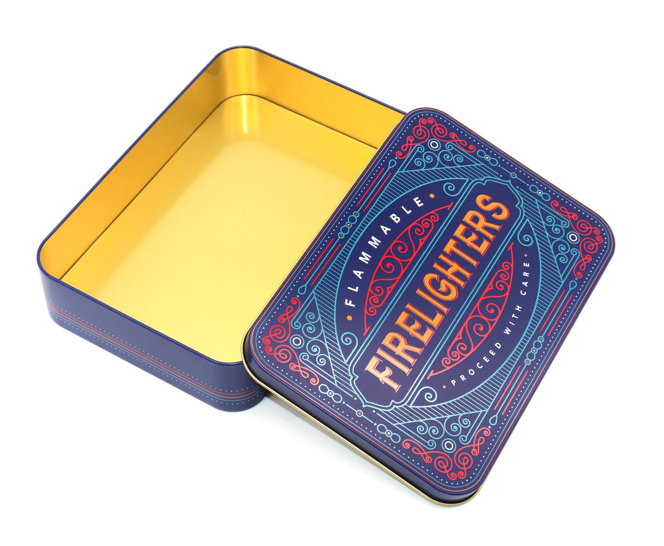 Firelighter Box Metal Tin Storage Holder Fire Lighters Matches - Etsy UK