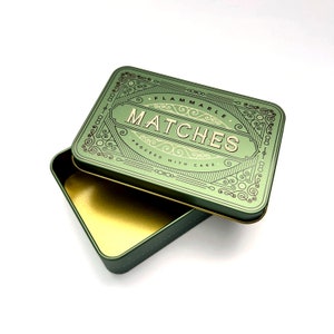 Matchbox Match Tin Metal Box Storage Holder Matches Firelighters ...
