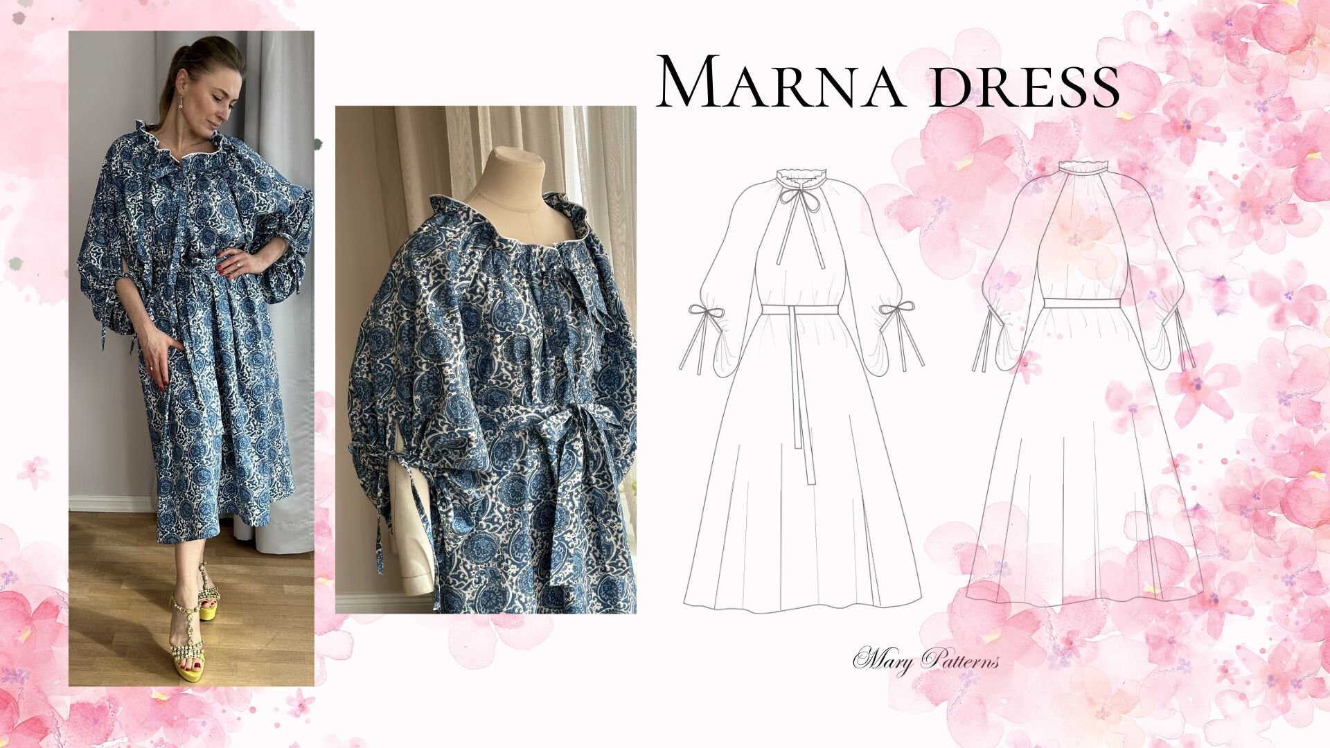 Summer Dress Pattern, PDF Pattern, Puffy Sleeves, Sewing Pattern - Etsy